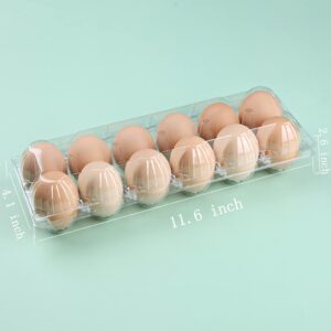 24Pack Clear Plastic Disposable Egg Tray Carton Holder for Family Pasture Chicken Farm Business Market- Holds up to 12 Eggs Securely