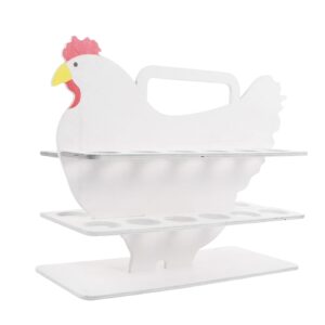 hemoton 1pc egg rack egg tray for refrigerator wood egg tray countertop egg dispenser egg dispenser for refrigerator decorative tray egg stand kitchen supplies white synthetic wood desktop