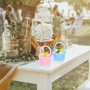 Gadpiparty 6pcs Favors Handles Empty Handheld Egg Container Party Easter Multi- functional for Plastic with Candy Small Fruit Storage Basket Eggs Baskets Snack Kids