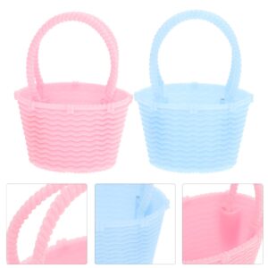 Gadpiparty 6pcs Favors Handles Empty Handheld Egg Container Party Easter Multi- functional for Plastic with Candy Small Fruit Storage Basket Eggs Baskets Snack Kids