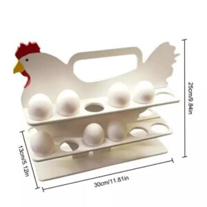 Wooden Egg Basket Holder Chicken Hen Shaped Egg Storage Basket Rack Display 24 Eggs (Rack only)