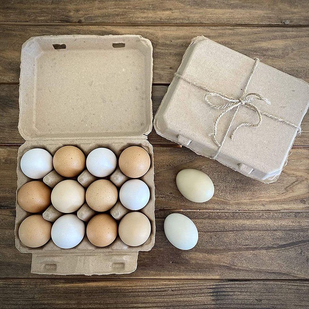 Midautoo 40Pcs Vintage Blank Egg Cartons- Classic 3X4 Style Holds 12 Eggs, Sturdy Design Made from Recycled Egg Box D