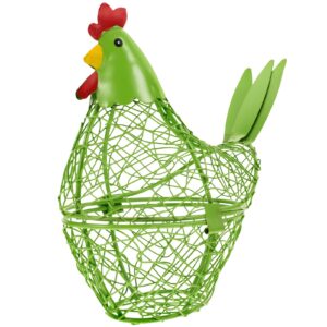 soimiss hen egg basket metal wire egg basket reliable egg holder vegetable basket fresh eggs basket multi-function basket veggie tray hampers basket for fruit iron spiral fruit container