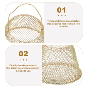 Housoutil Portable Egg Basket Telescopic Iron Wire Shopping