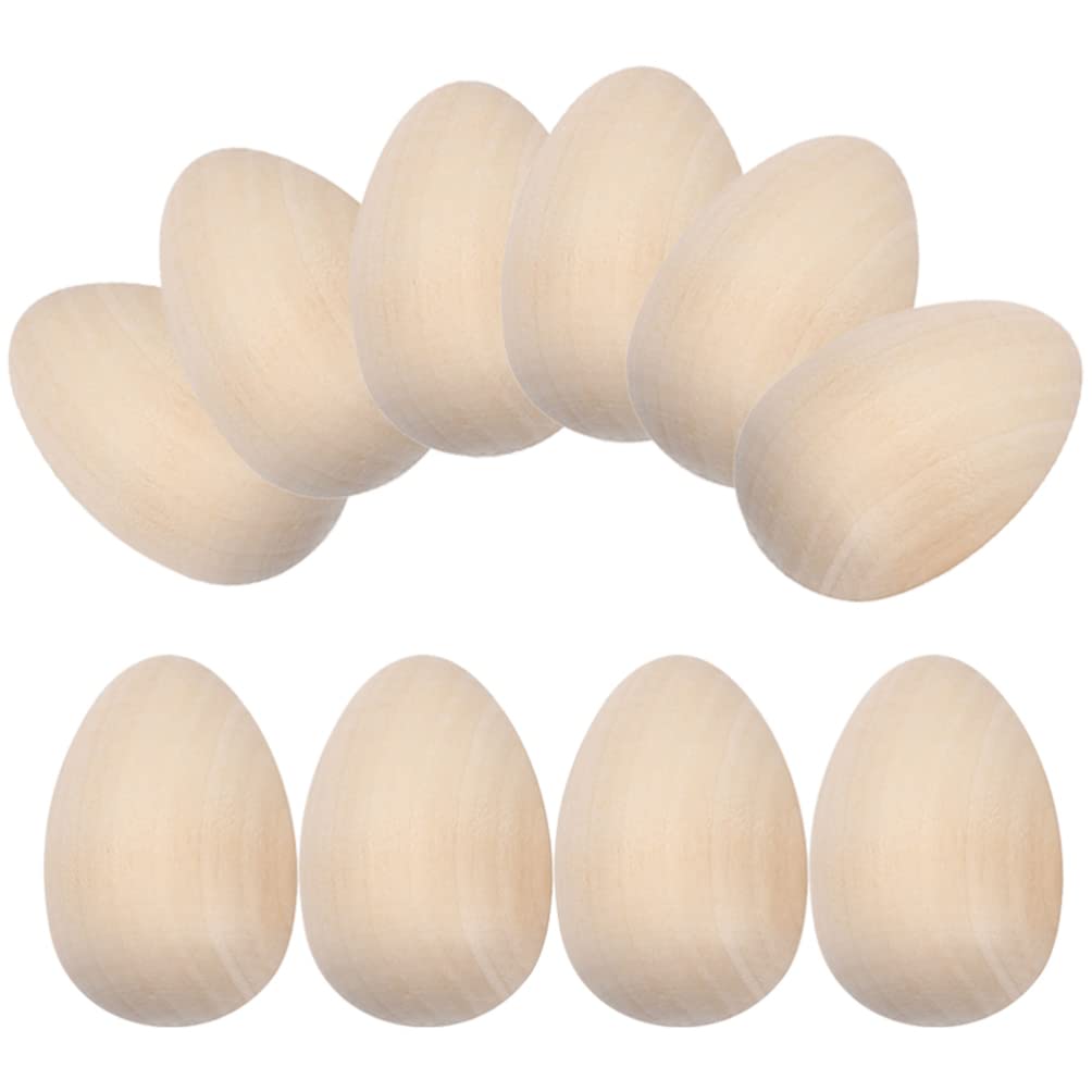 Abaodam 20pcs Wooden Imitation Eggs Unfinished Wood Eggs DIY Wooden Fake Egg Fake Eggs DIY Easter Eggs Artificial Eggs Realistic Chicken Eggs Mini Stuffies Mini Toys Child Manual Toy Eggs