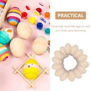 Abaodam 20pcs Wooden Imitation Eggs Unfinished Wood Eggs DIY Wooden Fake Egg Fake Eggs DIY Easter Eggs Artificial Eggs Realistic Chicken Eggs Mini Stuffies Mini Toys Child Manual Toy Eggs