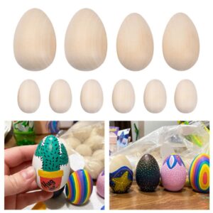 Abaodam 20pcs Wooden Imitation Eggs Unfinished Wood Eggs DIY Wooden Fake Egg Fake Eggs DIY Easter Eggs Artificial Eggs Realistic Chicken Eggs Mini Stuffies Mini Toys Child Manual Toy Eggs