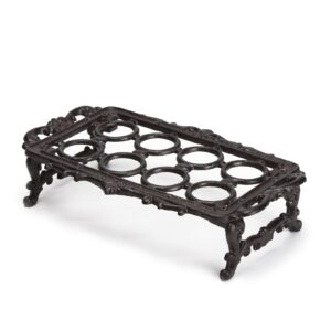 brasstar cast iron vintage egg rack retro desktop design egg stroage for kitchen countertop farmhouse decor 7.1inches (h) hold up to 8eggs tqgjpt151