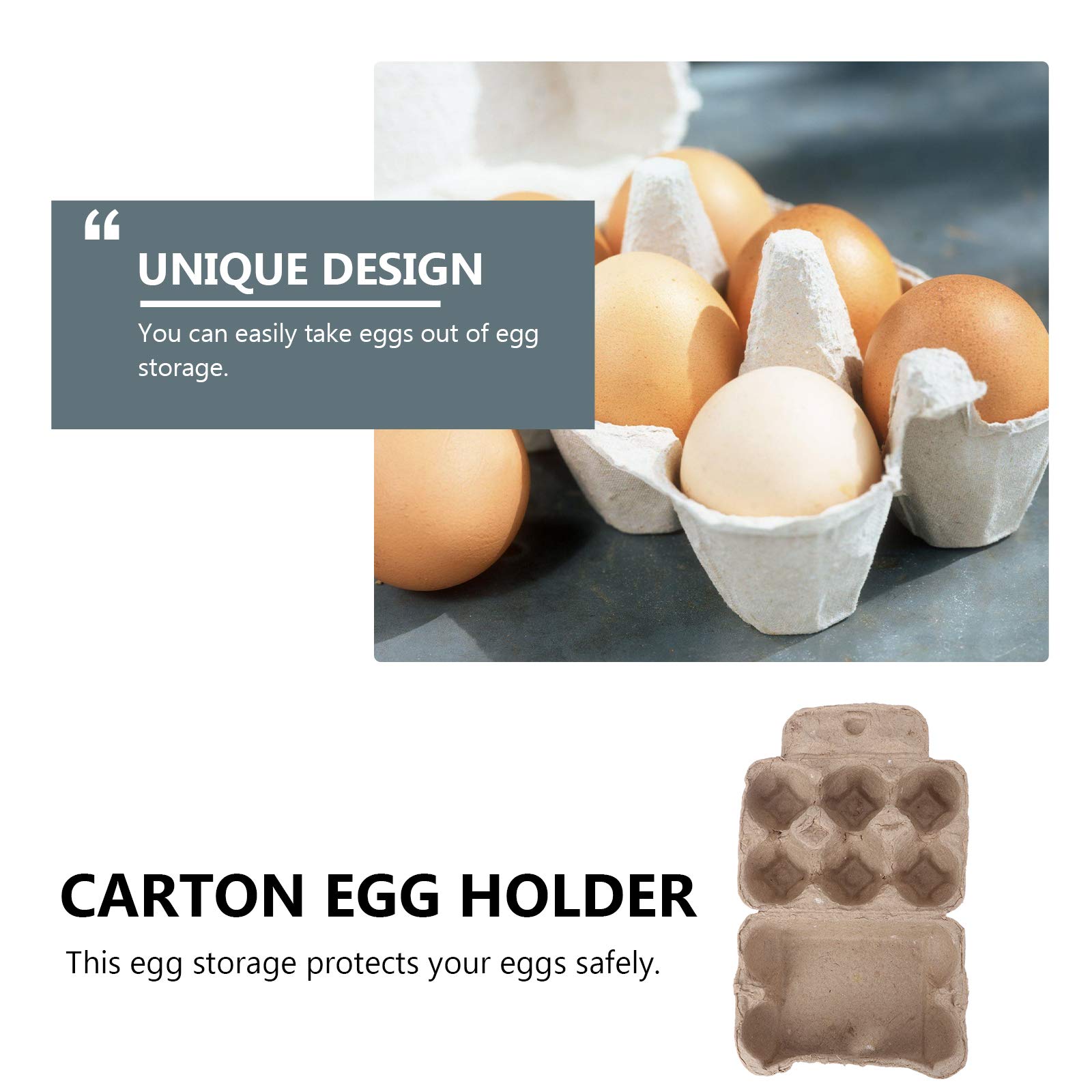 Balacoo Egg Cartons - Paper Egg Tray Folding Egg Storage Box Egg Holder Portable Carton for 6 Grid Egg Rack Chicken Farm Equipment 5pcs