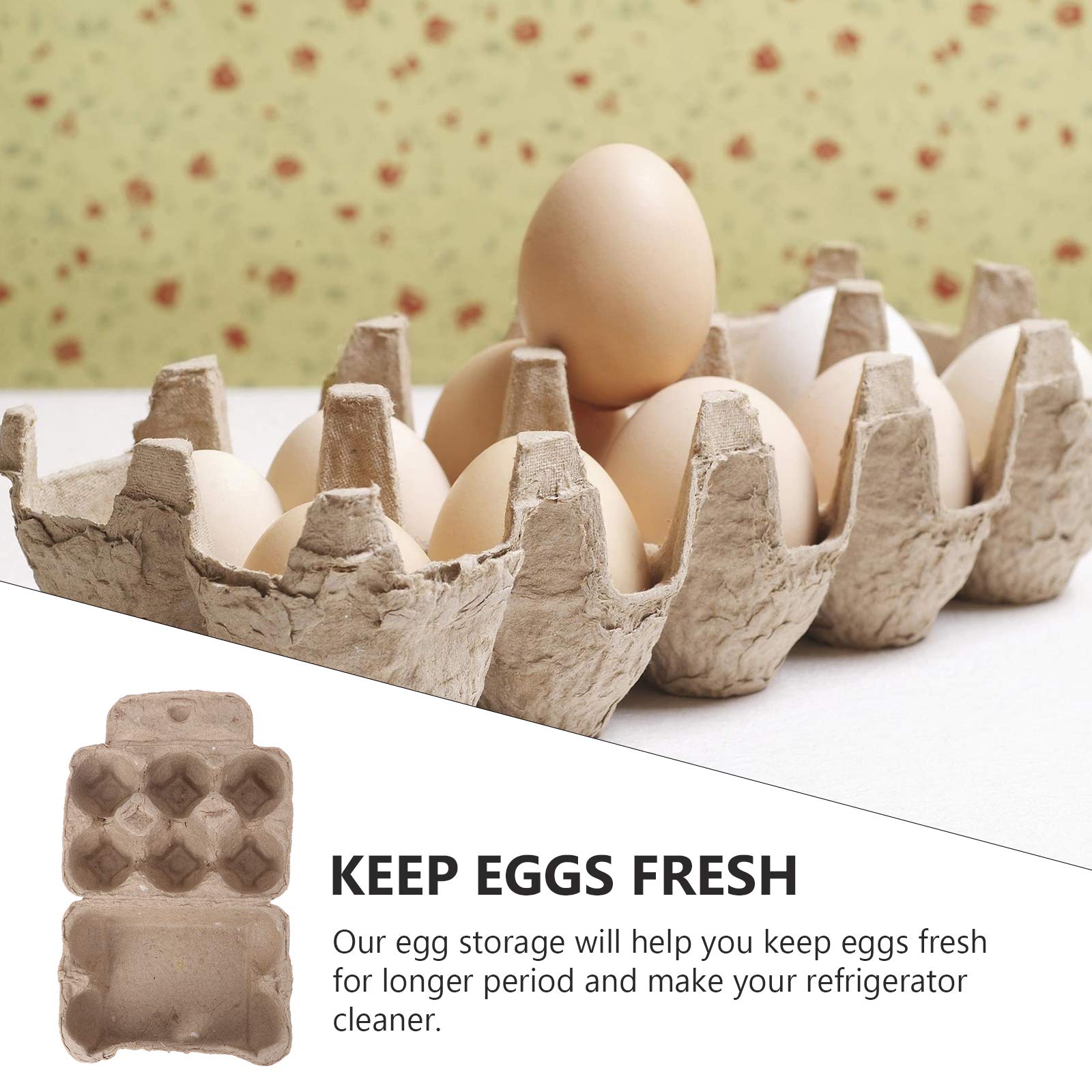 Balacoo Egg Cartons - Paper Egg Tray Folding Egg Storage Box Egg Holder Portable Carton for 6 Grid Egg Rack Chicken Farm Equipment 5pcs