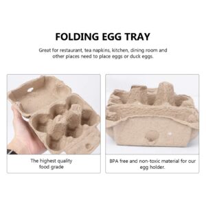 Balacoo Egg Cartons - Paper Egg Tray Folding Egg Storage Box Egg Holder Portable Carton for 6 Grid Egg Rack Chicken Farm Equipment 5pcs