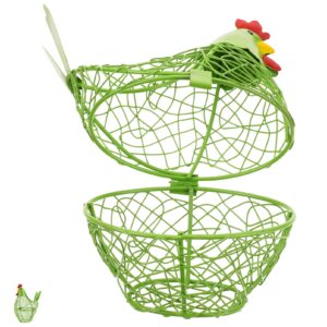 egg gathering basket egg basket metal wire egg baskets easter hen shape chicken egg basket farmhouse kitchen organizer for eggs fruit kitchen living room home decor