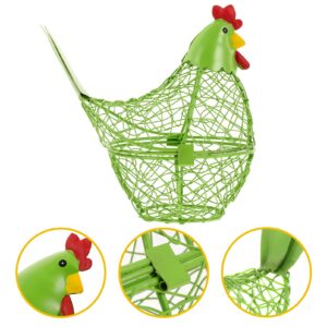 Egg Gathering Basket Egg Basket Metal Wire Egg Baskets Easter Hen Shape Chicken Egg Basket Farmhouse Kitchen Organizer for Eggs Fruit Kitchen Living Room Home Decor