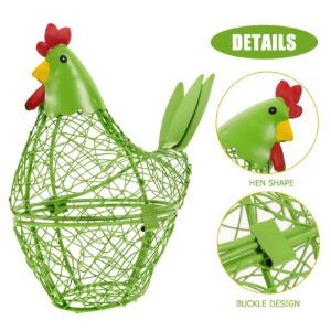 Egg Gathering Basket Egg Basket Metal Wire Egg Baskets Easter Hen Shape Chicken Egg Basket Farmhouse Kitchen Organizer for Eggs Fruit Kitchen Living Room Home Decor