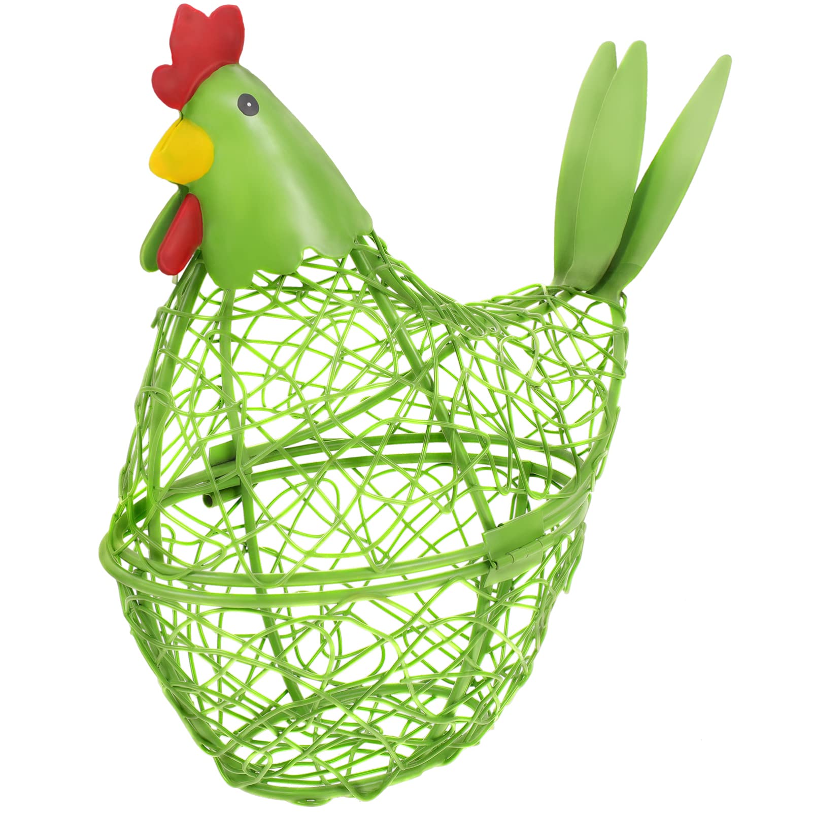 Egg Gathering Basket Egg Basket Metal Wire Egg Baskets Easter Hen Shape Chicken Egg Basket Farmhouse Kitchen Organizer for Eggs Fruit Kitchen Living Room Home Decor