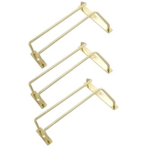 zoohot 7-inch gold wine glass rack - under cabinet stemware wine glass holder for bar kitchen (1 rows, 3 pack)