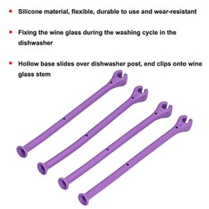 Zerodis Flexible Stemware Holder, Goblet Holder Silicone Dishwasher Attachment Wine Glass Fixed Bracket Silicone Stemware Saver for Wine Champagne Glasses