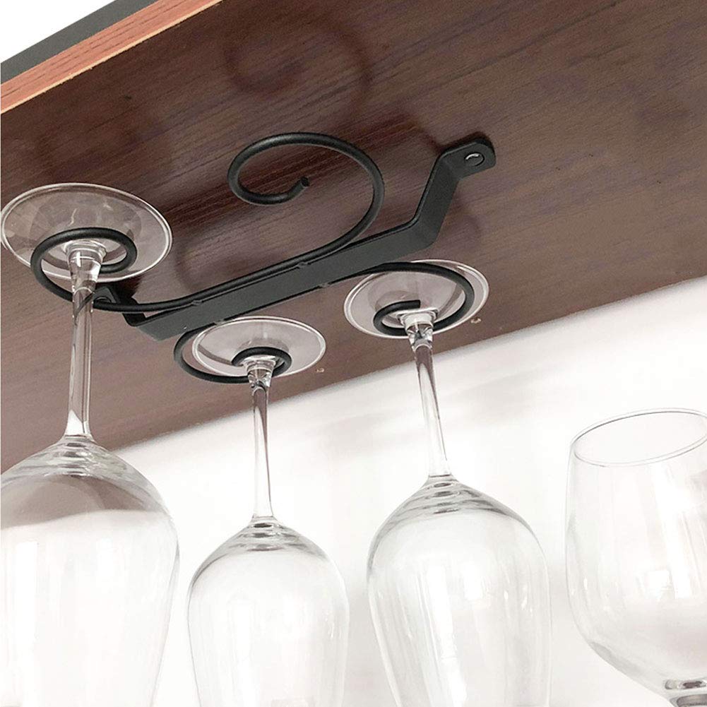 Worii Wine Glass Rack, Glasses Holder Under Cabinet, Upside Down Hanger Storage Hanging Shelf Home Cabinet Kitchen Bar Decor(11#)