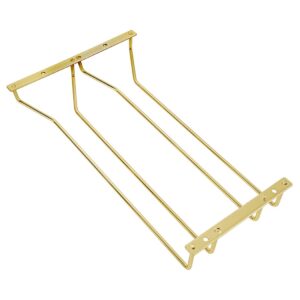 Dianoo 35.5cm Gold Wine Glass Rack, Under Cabinet Wine Glass Holder, Stemware Rack, Hanging Stemware Holder For Kitchen Bar, 2 Rows