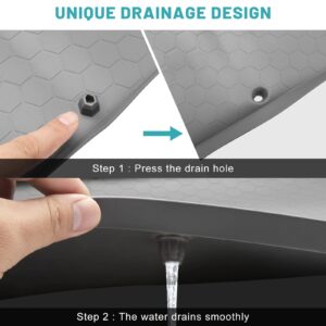 Under Sink Mat, Under the Sink Mat Waterproof, Flexible Waterproof Silicone Under Sink Liner Drip Tray with Drain Hole for Kitchen, Bathroom Cabinets(34" x 22")