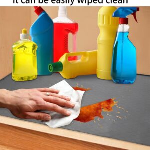 Under Sink Mat, Under the Sink Mat Waterproof, Flexible Waterproof Silicone Under Sink Liner Drip Tray with Drain Hole for Kitchen, Bathroom Cabinets(34" x 22")