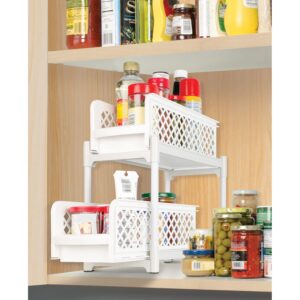 Ideaworks Two-tier Under Sink Sliding Shelf, White, standard, (TV7465)