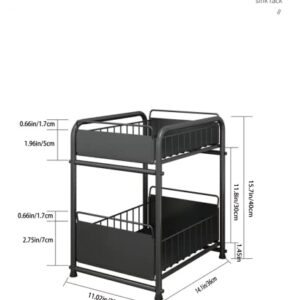 Pull-out Cabinet Organizer Under Sink Cabinet Organizer， with Sliding Storage Drawer, Large Size, Iron material