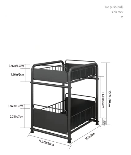 Pull-out Cabinet Organizer Under Sink Cabinet Organizer， with Sliding Storage Drawer, Large Size, Iron material