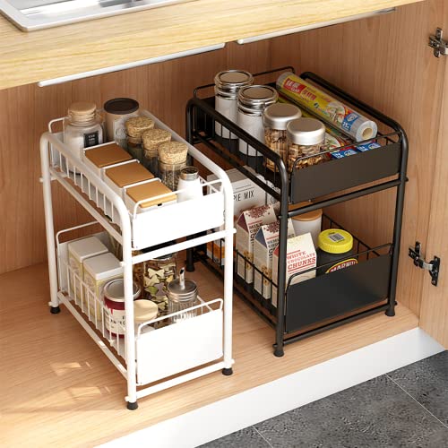 Pull-out Cabinet Organizer Under Sink Cabinet Organizer， with Sliding Storage Drawer, Large Size, Iron material