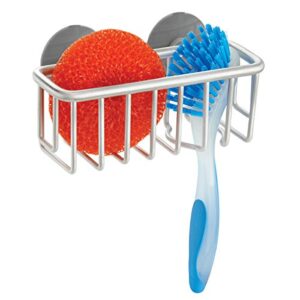 iDesign InterDesign Metro Rustproof Aluminum Gel Suction Sponge Organizer Caddy for Kitchen Sink-Brushed, 16.4 x 6.8 x 13.8 cm, 4 Piece