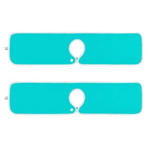 umiriko teal kitchen faucet absorbent mat, 2 pack sink splash guard, sink faucet mat for kitchen bathroom 23.6''x5.5'' teal