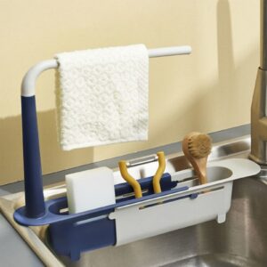 CCYT Updated Telescopic Sink Storage Rack Adjustable Length Telescopic Sink Holder, Sink Telescopic Rack for Home