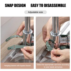 QQBB Kitchen Sink Caddy Sponge Holder,Telescopic Sink Storage Rack,Silicone Sponge Holder for Sink Hanging Ajustable Strap, Sink Caddy Kitchen Sink Organizer with Drain Holes for Drying(2pcs),Green