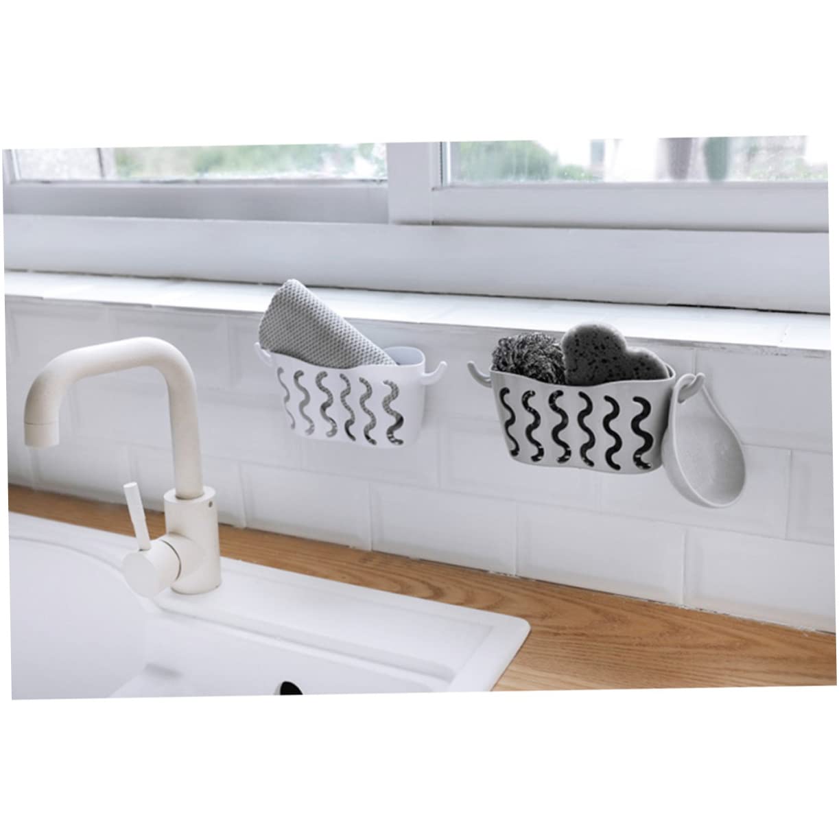 DOITOOL Sink Drain Rack Basket, Grey, Plastic, Polypropylene, 150