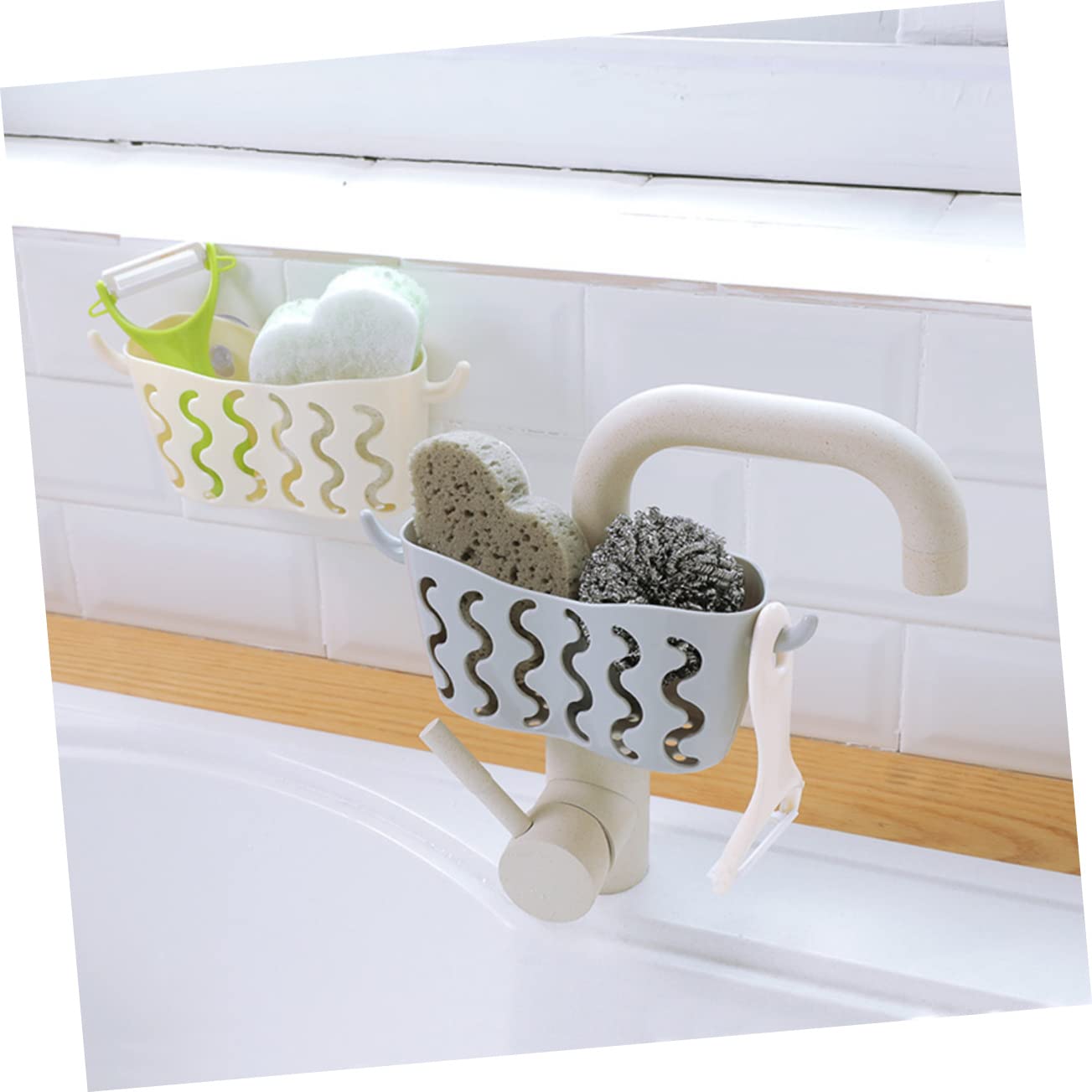 DOITOOL Sink Drain Rack Basket, Grey, Plastic, Polypropylene, 150