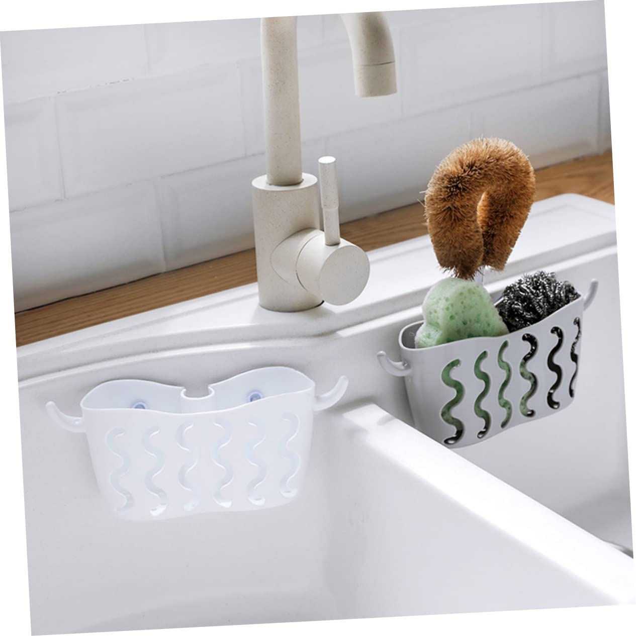 DOITOOL Sink Drain Rack Basket, Grey, Plastic, Polypropylene, 150