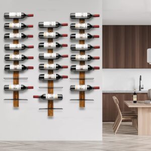 Feemiyo Wine Rack Wall Mounted,Wall Wine Rack for 12 Wine Bottles,Pine Wood Wine Racks for Wall,Wine Holder Display Wall-Mounted Wine Bottle Racks for Kitchen,Dining Room,Bar