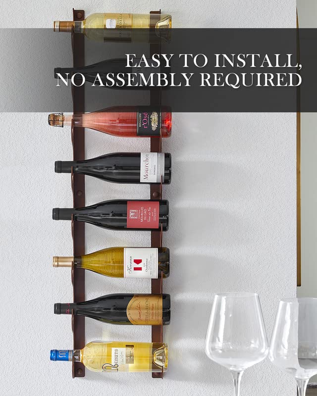 di prima usa Wall Mount Wine Rack - Holds 8 Bottles with Elegance & Durability - Italian Inspired Wall Mount Wine Rack & Robust Steel Construction