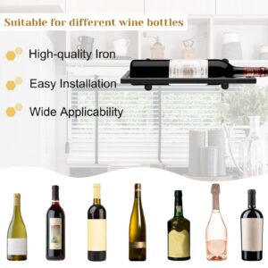 YALINKA Metal Wall Mounted Wine Racks, Hanging Wine Bottle Display Organizer Holder with Screws, Beverages Liquor Bottles Storage Shelf for Home Kitchen Bar Decor (Black 9)