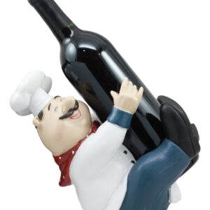 Ebros For The Love Of Wine Fat Chef Marco Hugging Wine Bottle Holder Figurine Kitchen Countertop Wine Cellar Hosting Table Decor Piece