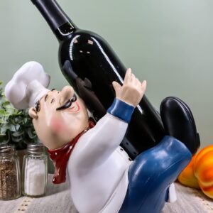 Ebros For The Love Of Wine Fat Chef Marco Hugging Wine Bottle Holder Figurine Kitchen Countertop Wine Cellar Hosting Table Decor Piece