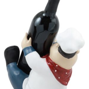 Ebros For The Love Of Wine Fat Chef Marco Hugging Wine Bottle Holder Figurine Kitchen Countertop Wine Cellar Hosting Table Decor Piece