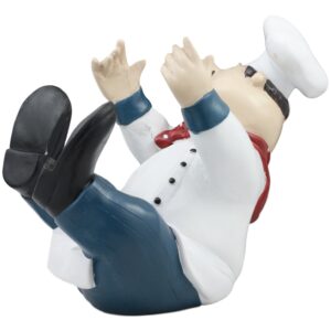 Ebros For The Love Of Wine Fat Chef Marco Hugging Wine Bottle Holder Figurine Kitchen Countertop Wine Cellar Hosting Table Decor Piece