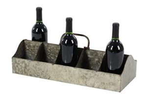 deco 79 grey metal farmhouse wine holder, 7" x 20" x 8"