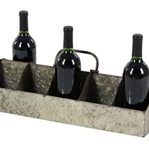 Deco 79 Grey Metal Farmhouse Wine Holder, 7" x 20" x 8"