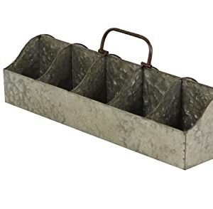 Deco 79 Grey Metal Farmhouse Wine Holder, 7" x 20" x 8"