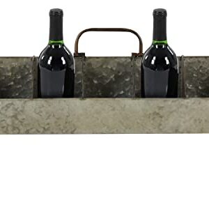 Deco 79 Grey Metal Farmhouse Wine Holder, 7" x 20" x 8"