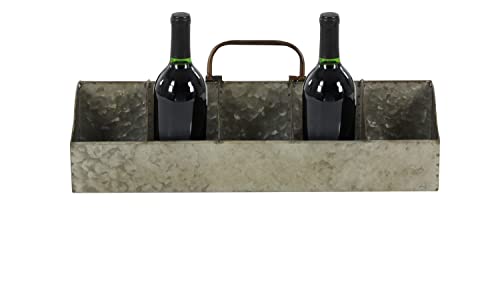 Deco 79 Grey Metal Farmhouse Wine Holder, 7" x 20" x 8"