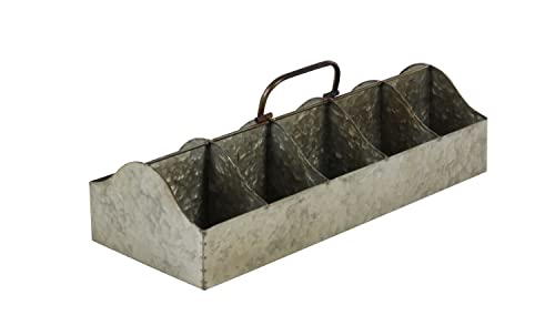 Deco 79 Grey Metal Farmhouse Wine Holder, 7" x 20" x 8"