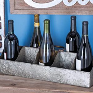 Deco 79 Grey Metal Farmhouse Wine Holder, 7" x 20" x 8"